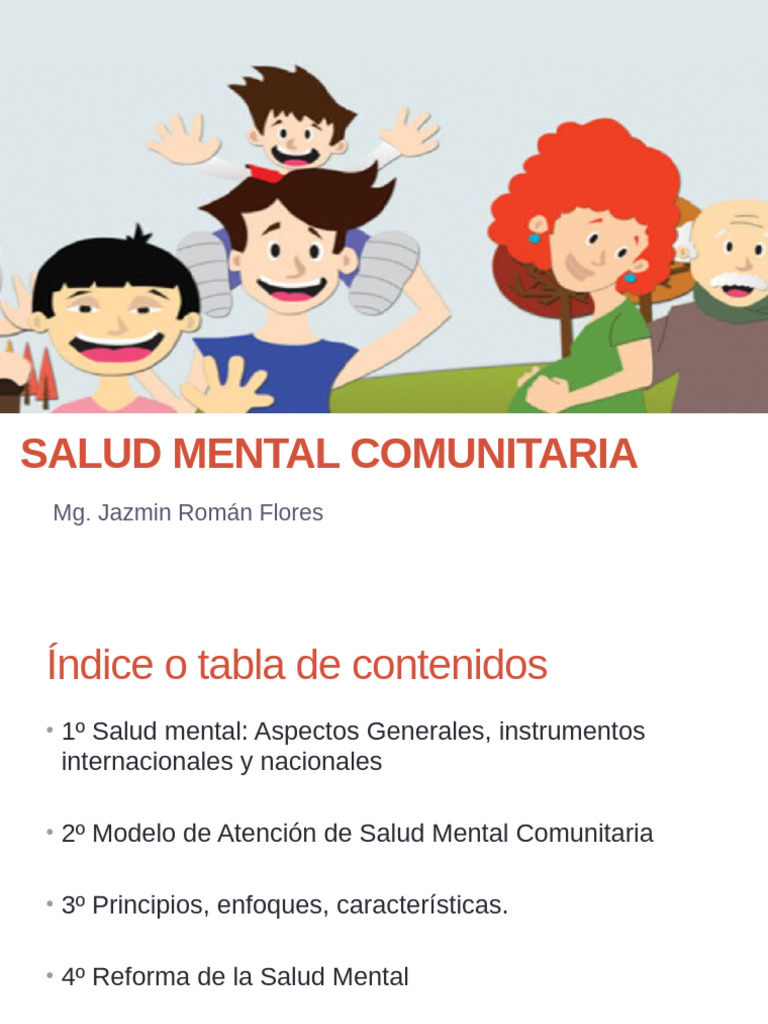 Salud Mental Comunitaria Mg. Jazmin Román Flores | PDF | Salud mental ...