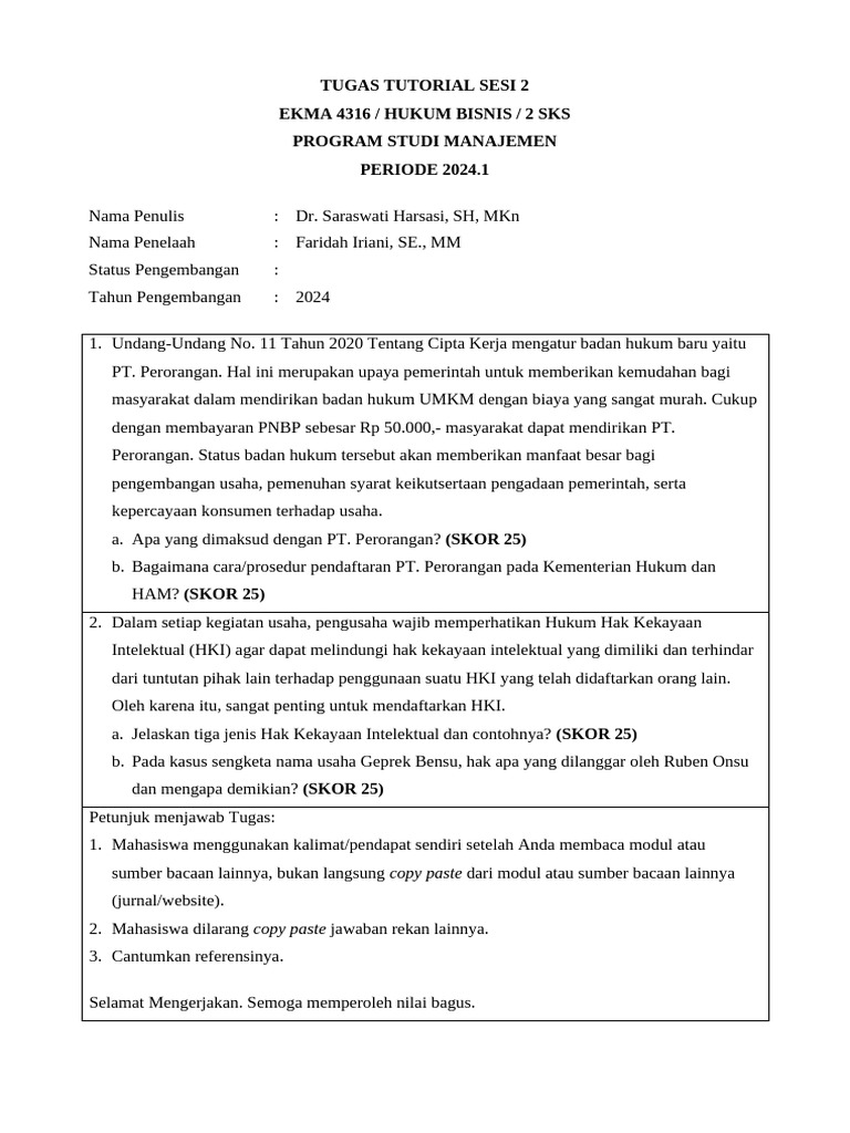 Tugas 2 Hukum Bisnis Aldi | PDF