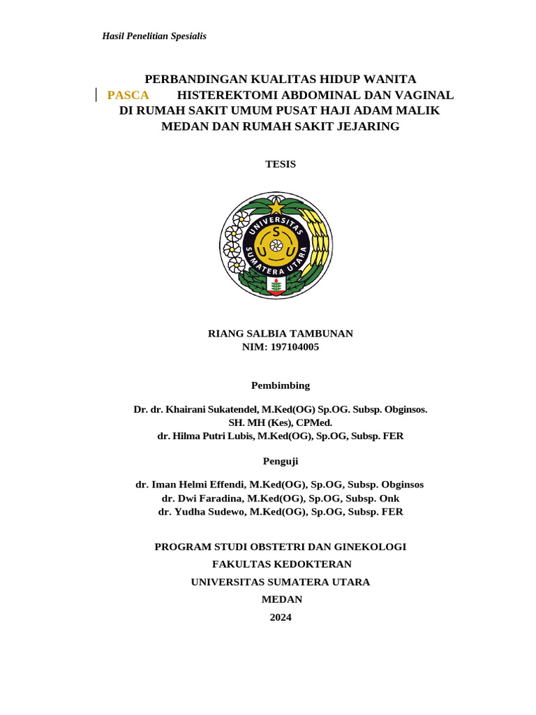 FIX Tesis - Kualitas - Hidup - Pasca - Histerektomi - Revisi Hasil EDIT ...