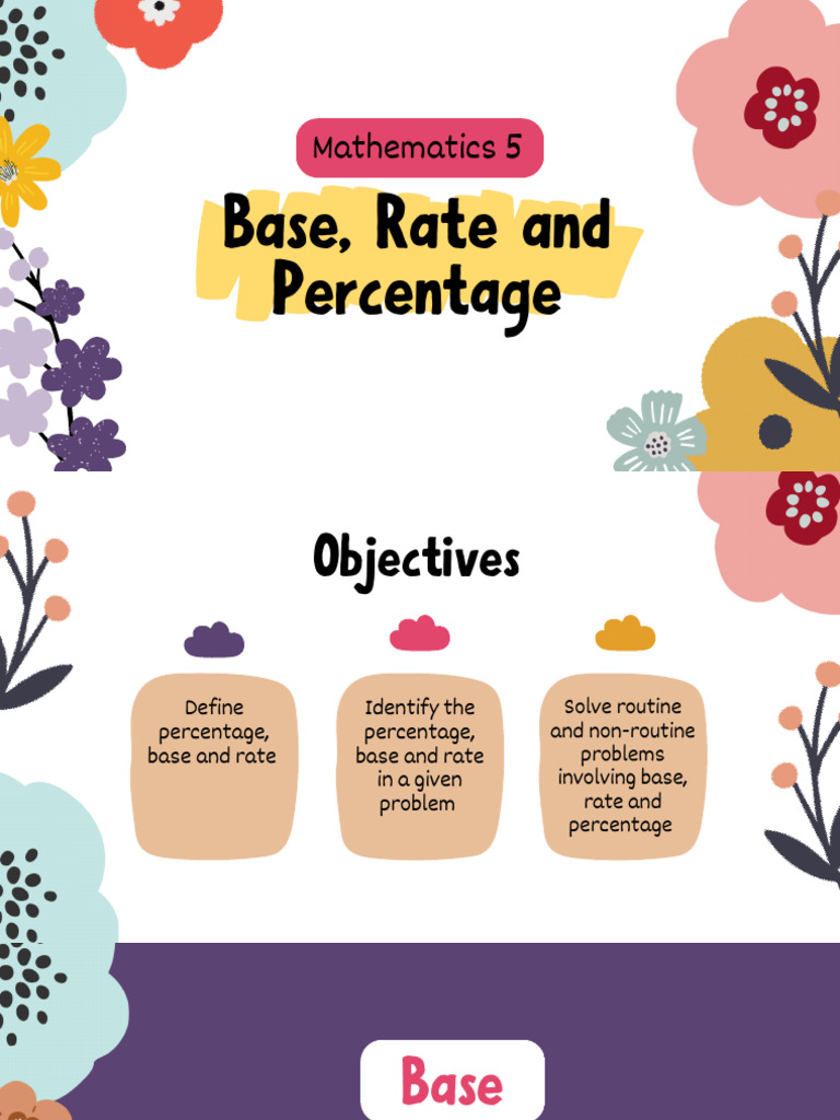 Understanding Base, Rate, and Percentage | PDF