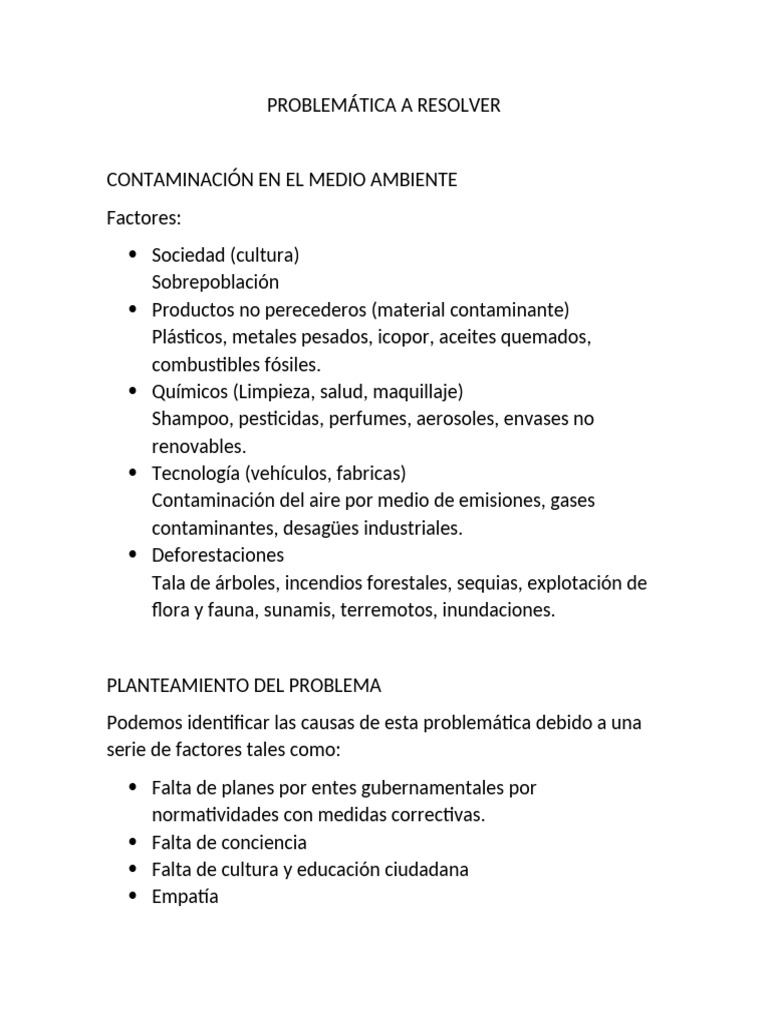 Problemática A Resolver | PDF