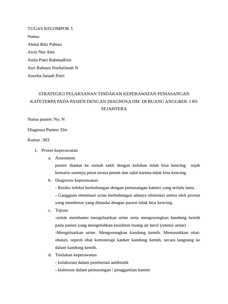 SP PEMASANGAN KATETER Kel.1 | PDF