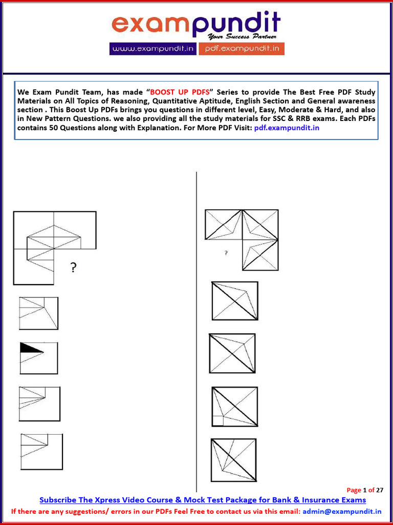 Pattern Completion Questions PDF For Railway NTPC Group D Exams | PDF