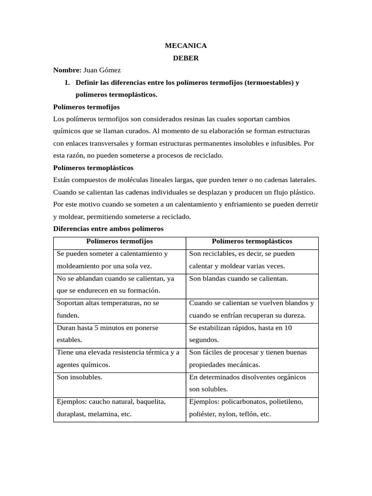 Polimeros Termofijos y Termoestables | PDF