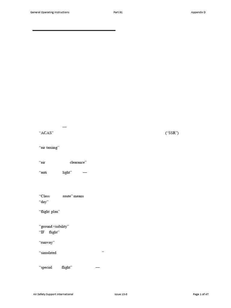 Appendix D Rules of The Air Issue 13 | PDF | Instrument Flight Rules ...