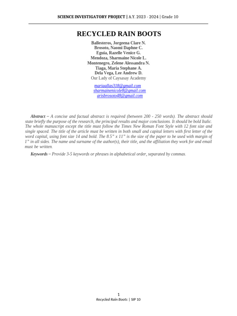 Olca g10 Sip Imrad Template 1 1 | PDF | Pollution | Plastic