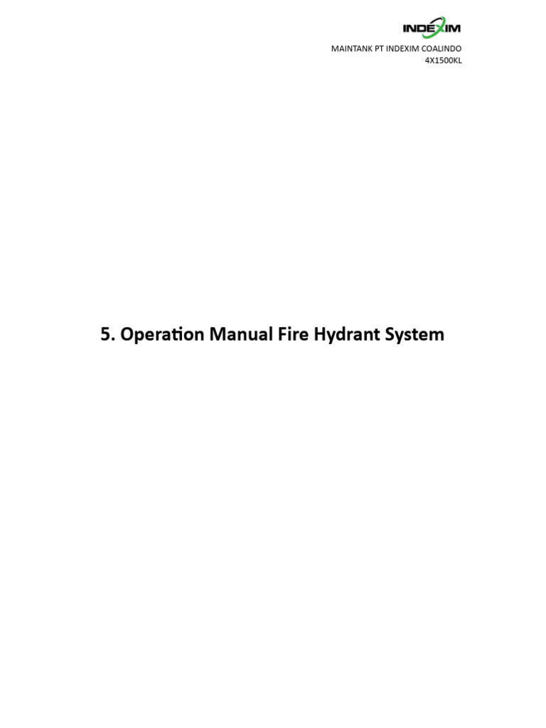Operation Manual Fire Hydrant System | PDF