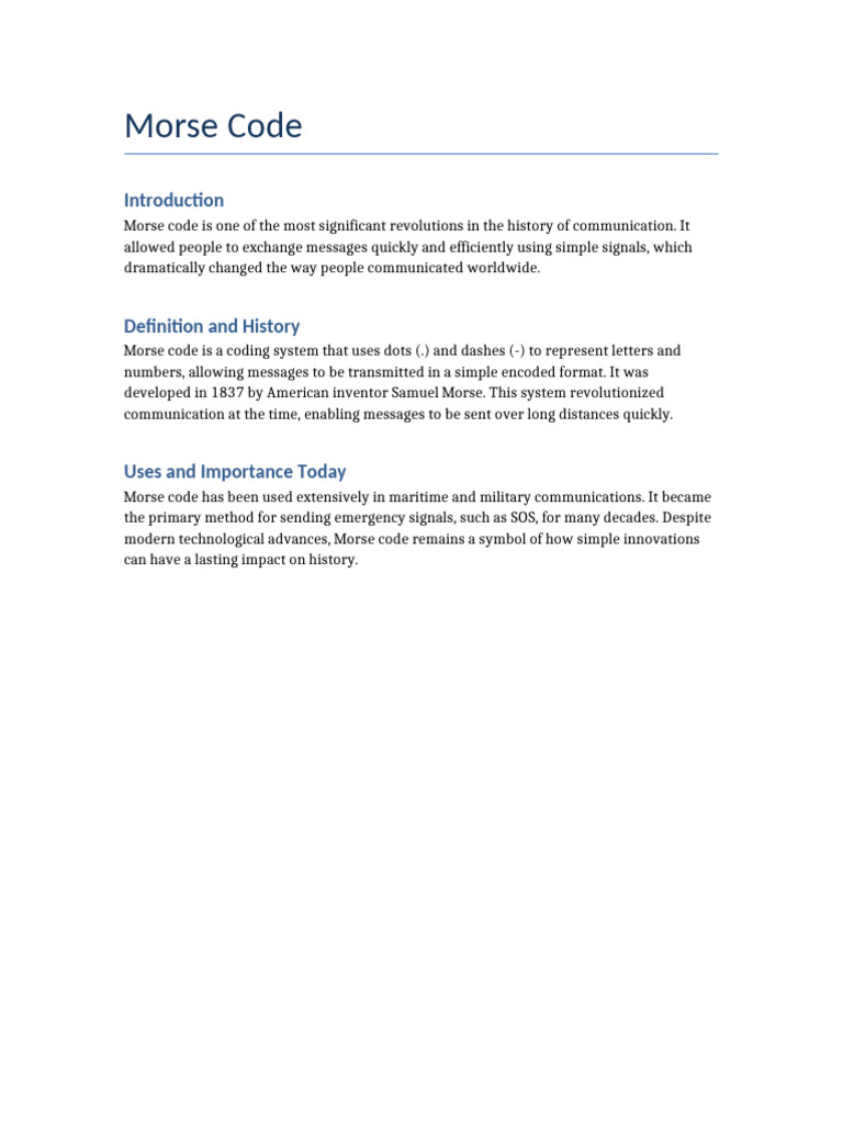 Morse Code Assignment | PDF | Technology & Engineering