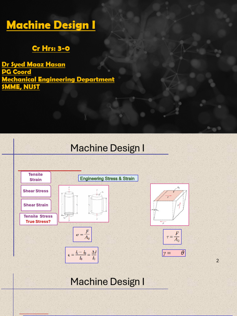 Machine Design-I Lec 02 | PDF | Strength Of Materials | Deformation ...