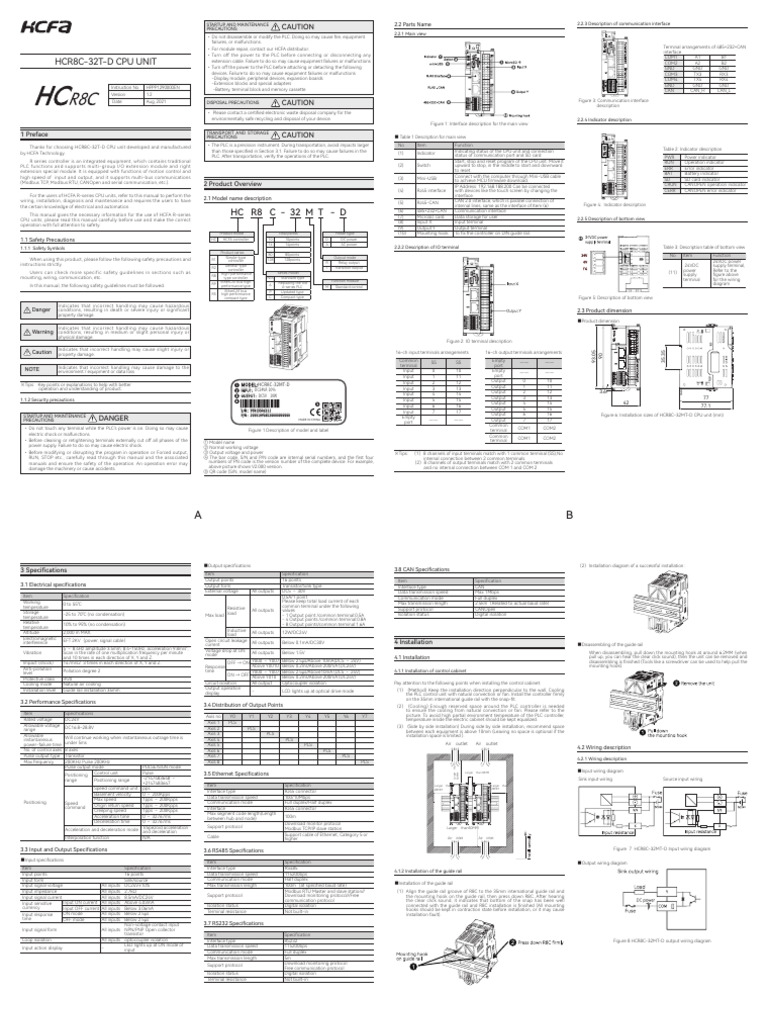 HCR8C CPU Unit HW INS V1.2 (EN) | PDF | Programmable Logic Controller ...