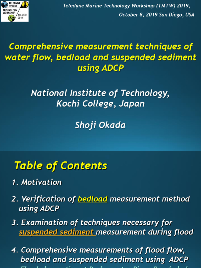 Comprehensive Measurement Techniques of Water Flow, Bedload and Suspended Sediment Using ADCP ...