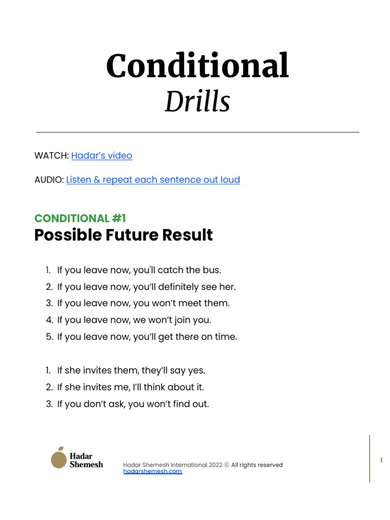 Freebie Conditionals Drills Sprint Practice Sheet | PDF