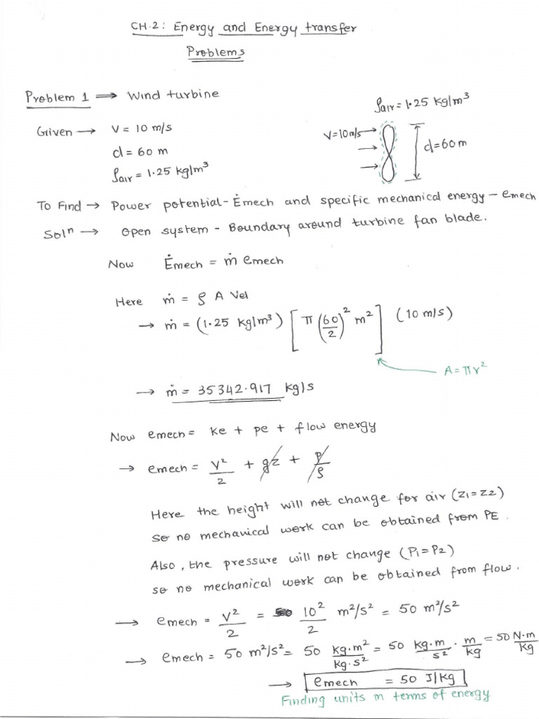 CH 02 - Energy & Energy Transfer - Problem Solutions | PDF