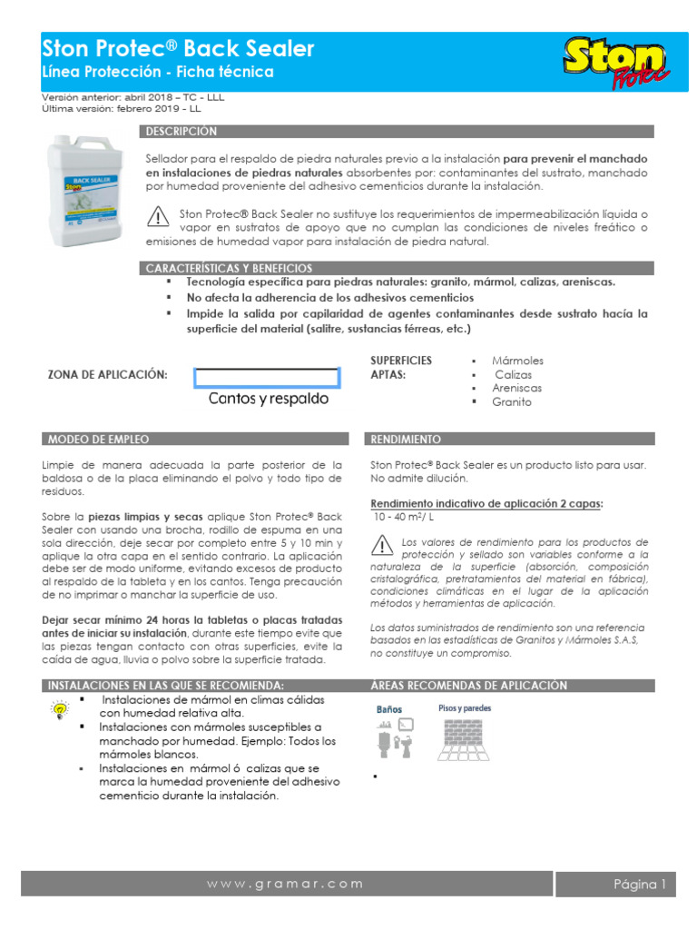 Ston Protec Back Sealer V2 05022019 | PDF
