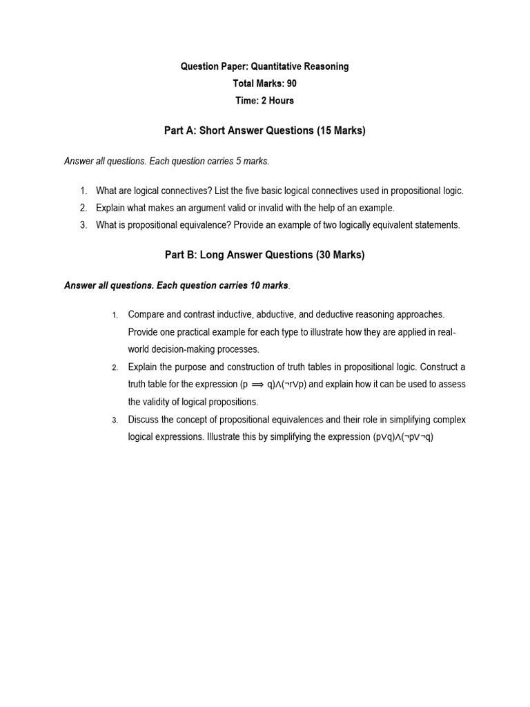 Question Paper 14-10-2024 With MCQs Ans and Justification | PDF | Logic | Argument