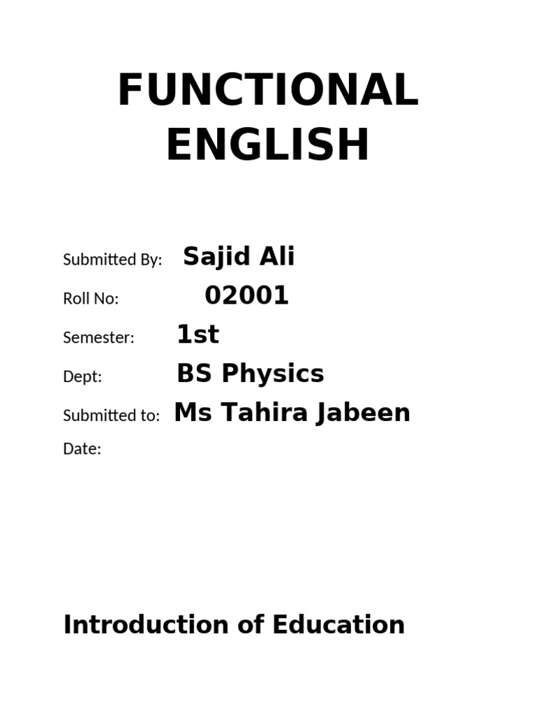 Functional English | PDF