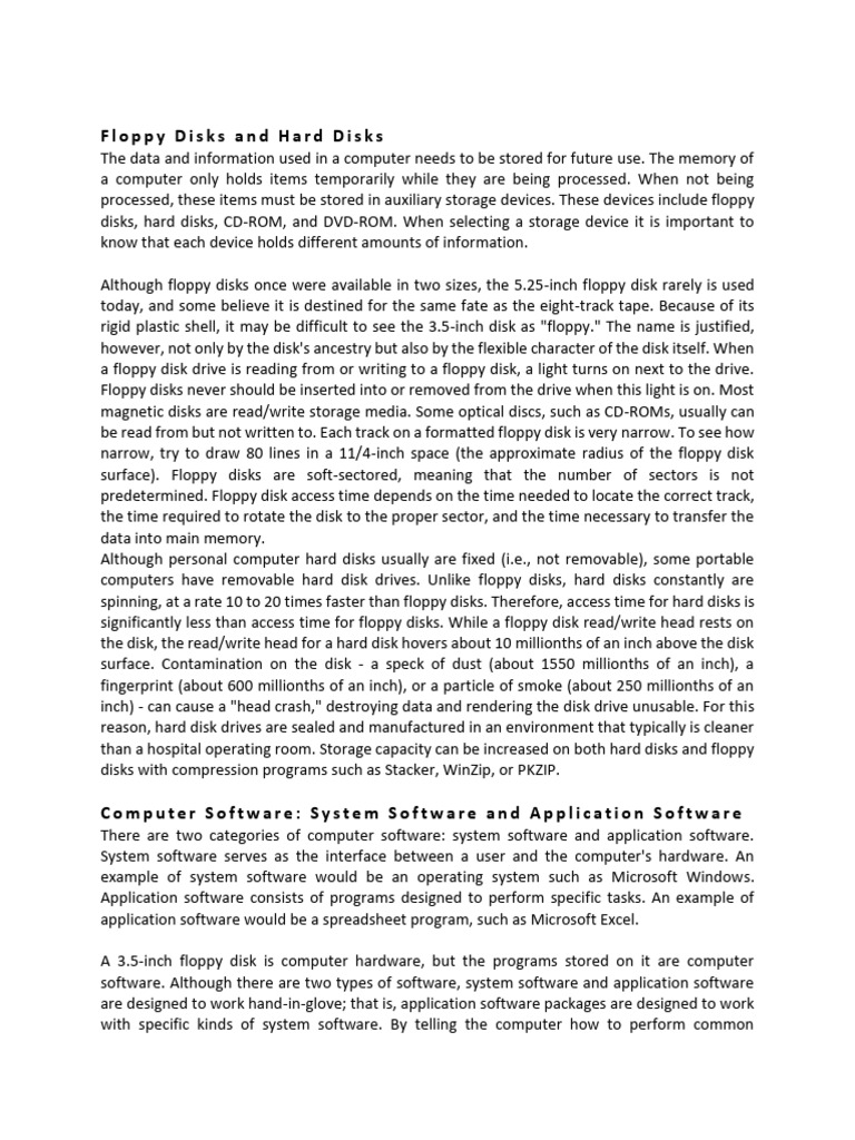 Computers Part2 | PDF | Floppy Disk | Disk Storage