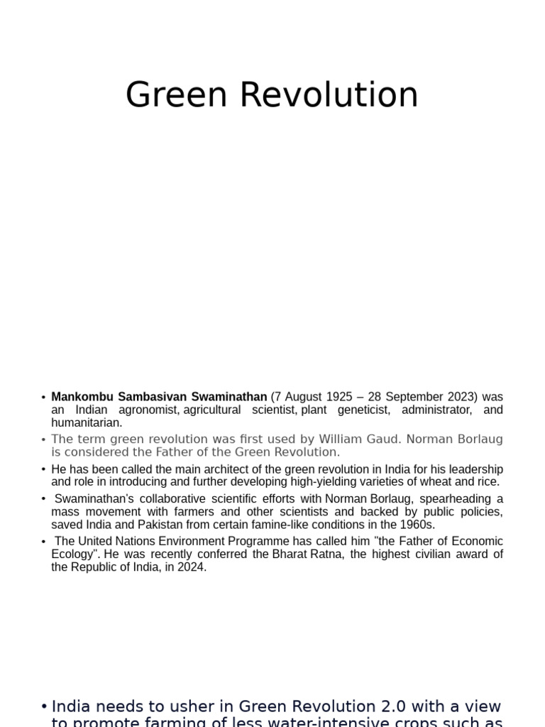 Green Revolution | PDF | Green Revolution | Agriculture