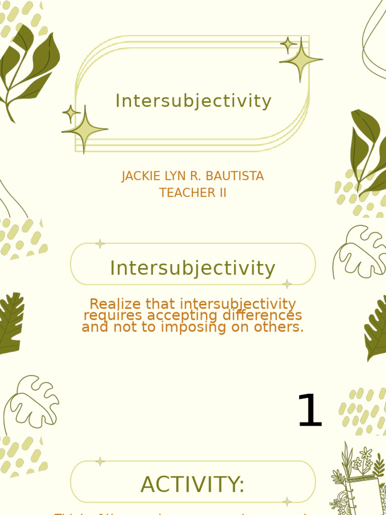 Q2 LESSON 2 INTERSUBJECTIVITY 2 - Student | PDF | Empathy | Disability