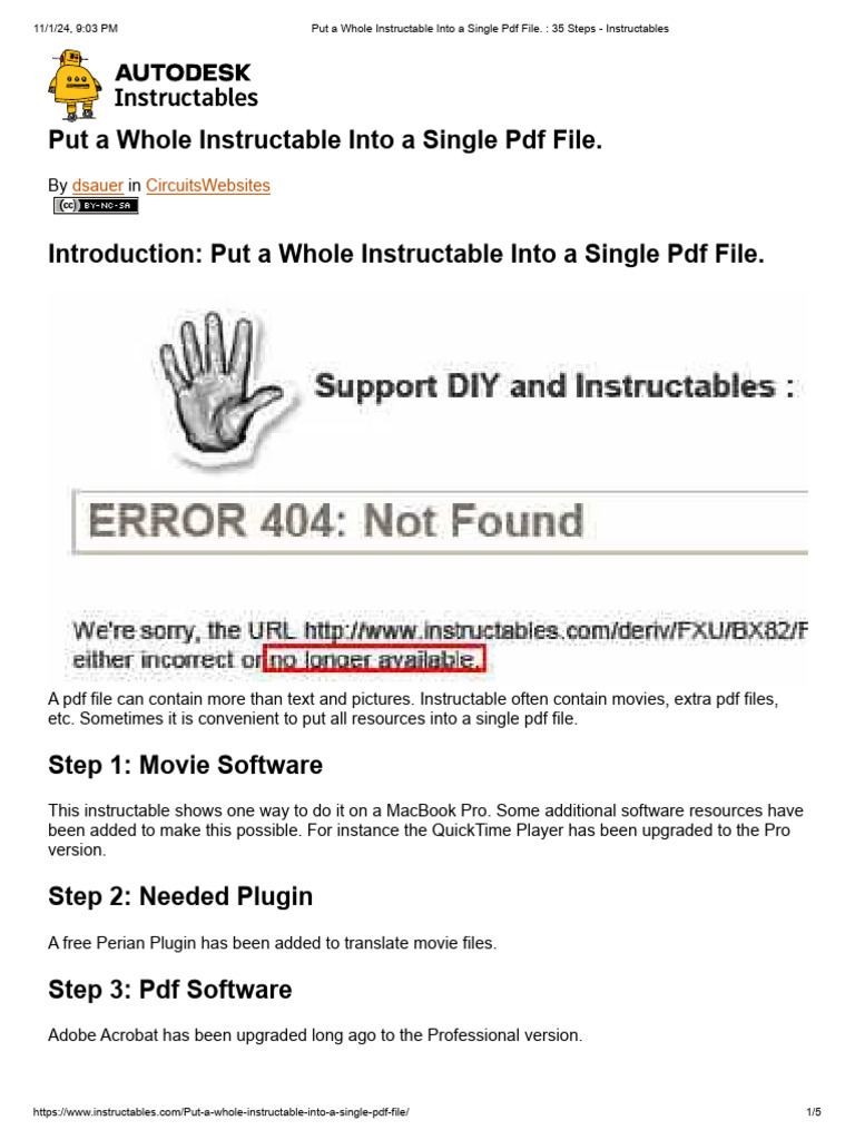 Put A Whole Instructable Into A Single PDF File. - 35 Steps - Instructables | PDF | Computer ...