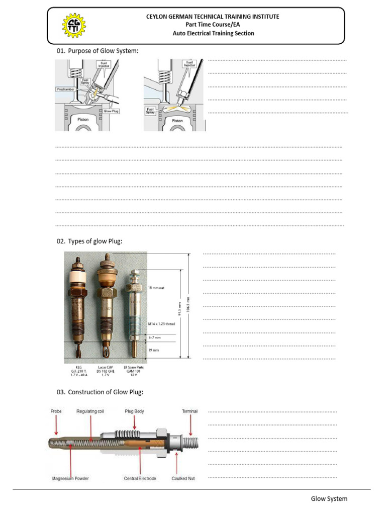 Auto Electrical Glow System Guide | PDF | Electromagnetism | Equipment