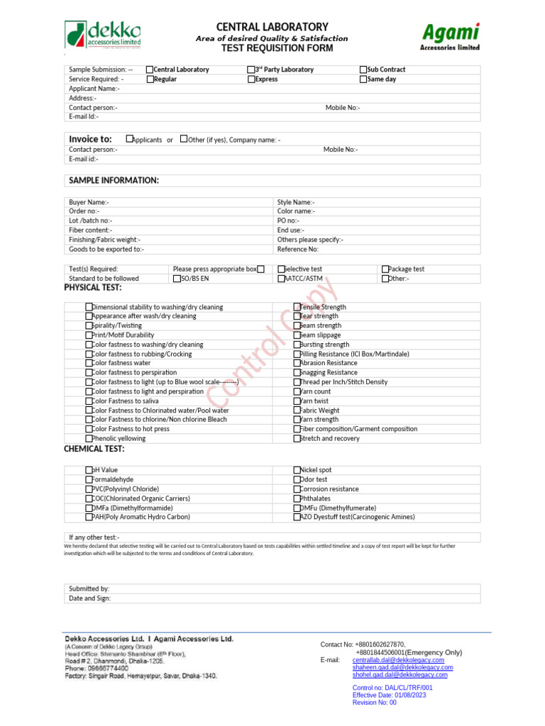 Central Laboratory: Invoice To | PDF | Yarn | Textiles