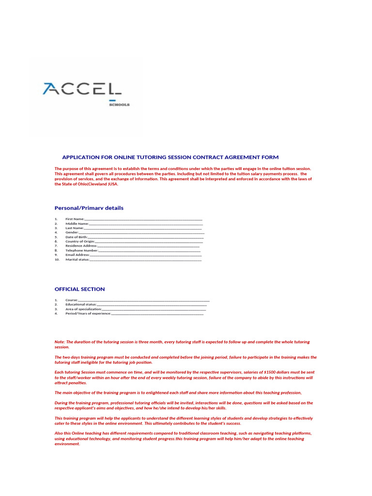 Accel School Contract | PDF | Educational Technology | Learning