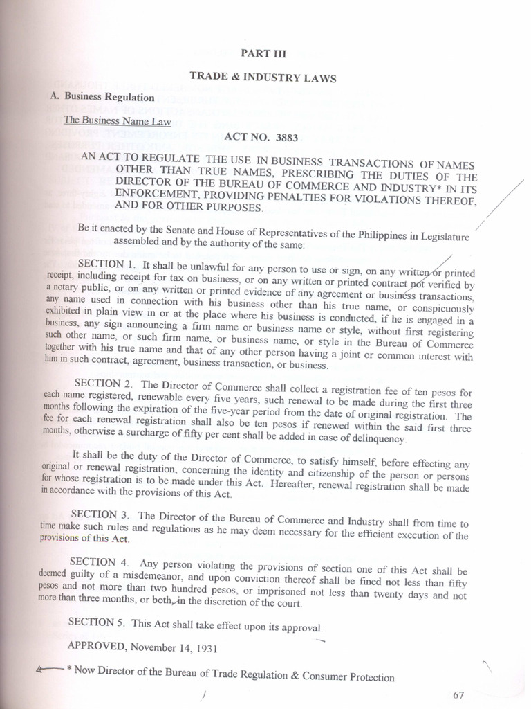 Business Name Law | PDF