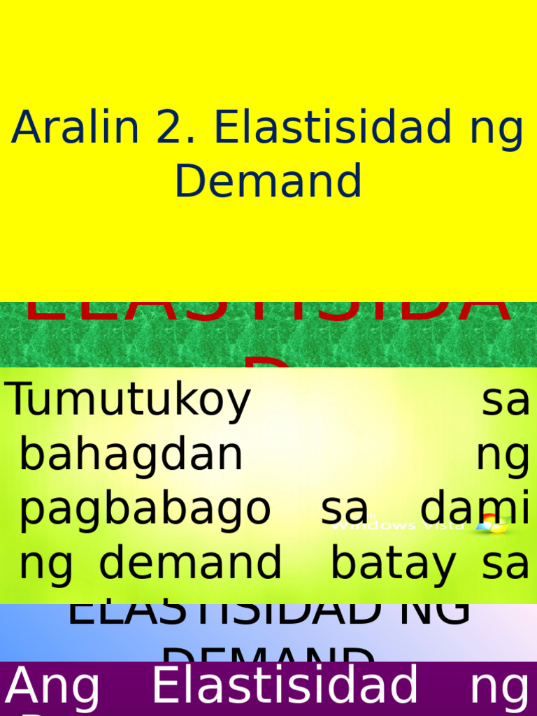 Yunit 2. Aralin 2. Elasticity NG Demand at Supply Lecture | PDF