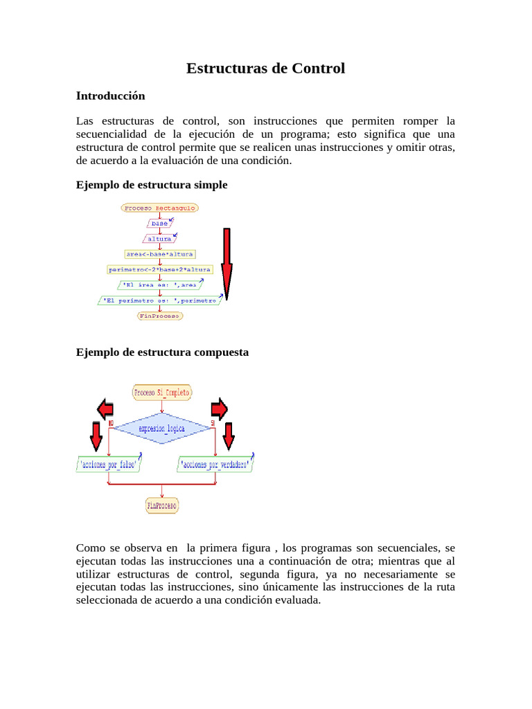 Estructuras de Control | PDF | Flujo de control | Programa de computadora