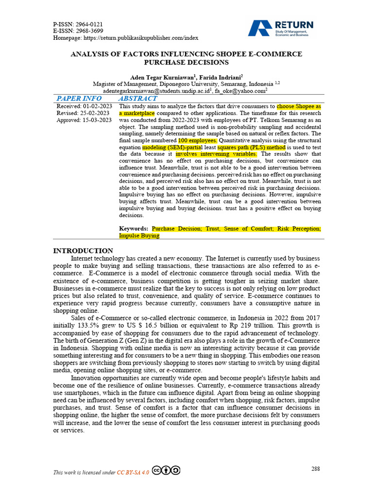 2023 FACTORS INFLUENCING SHOPEE E-COMMERCE | PDF | E Commerce ...