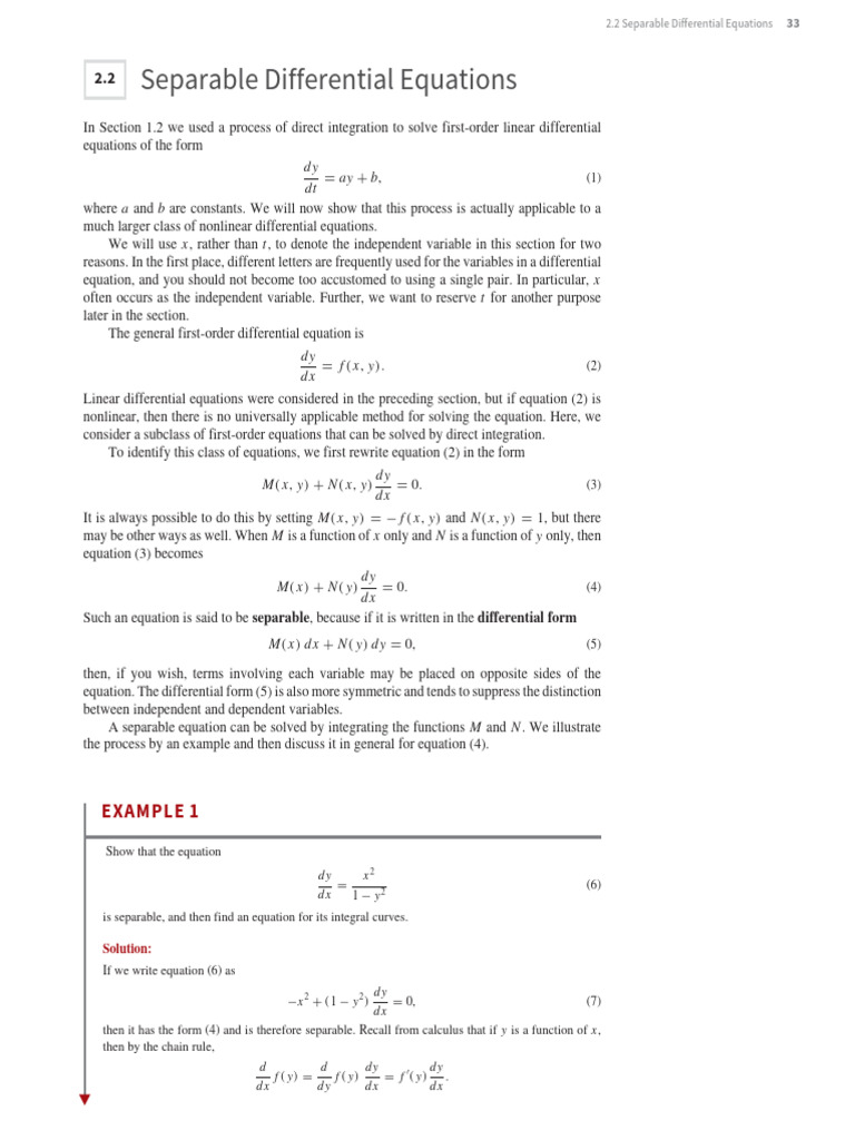 Separable Differential Equations Explained | PDF | Equations | Differential Equations