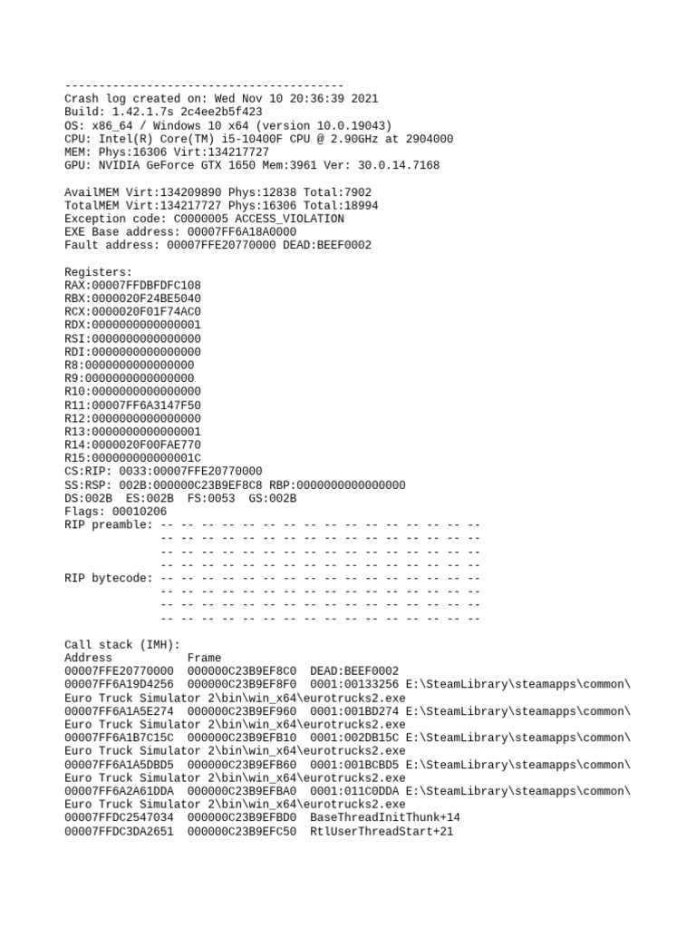 Game Crash | PDF | Computing | Microsoft Windows
