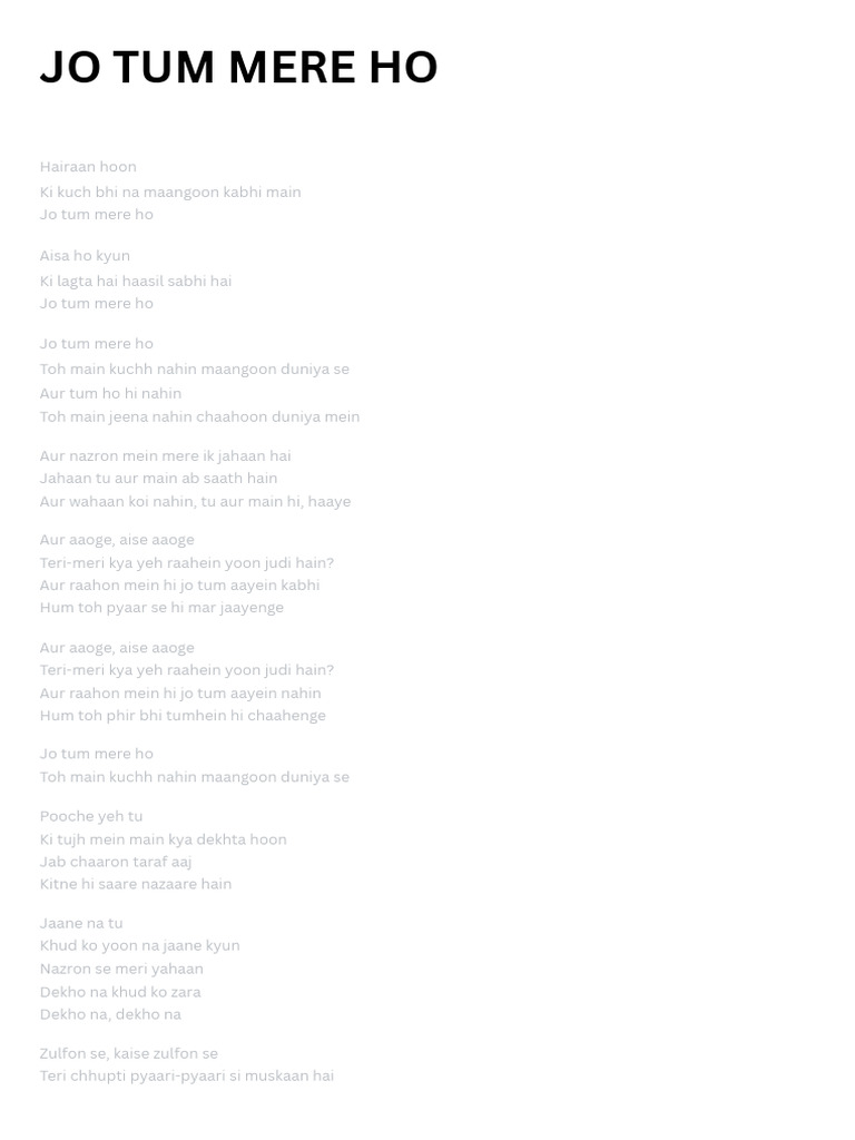 Jo Tum Mere Ho - 20241026 - 191735 - 0000 | PDF