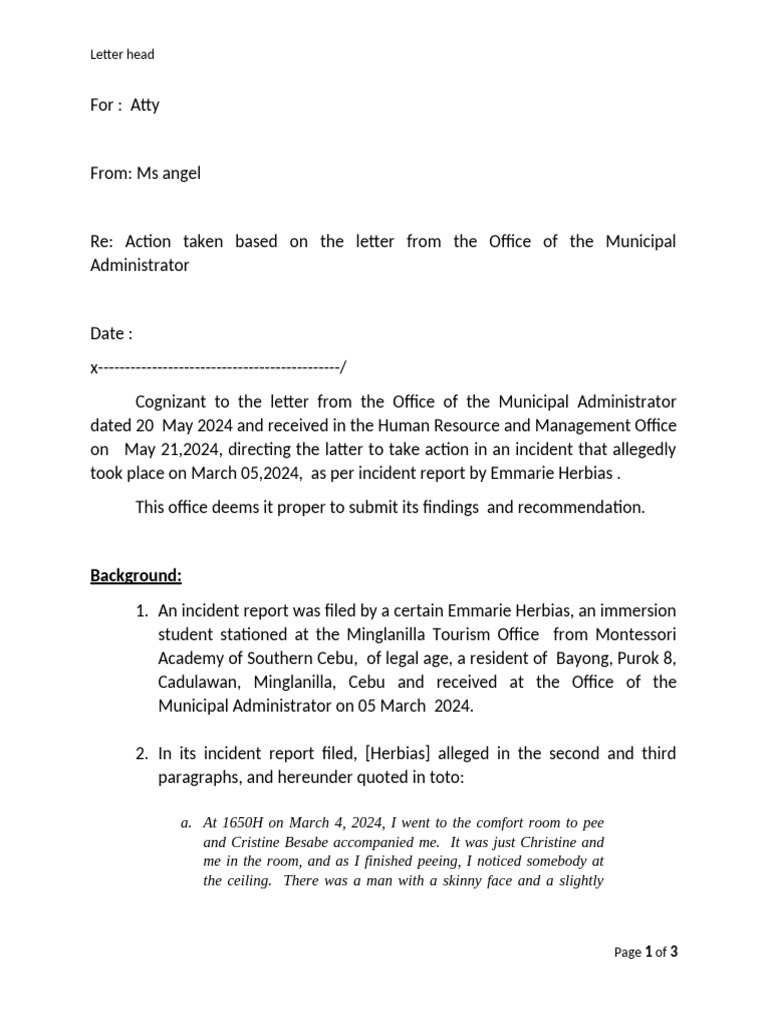 Mingla Inicdent | PDF