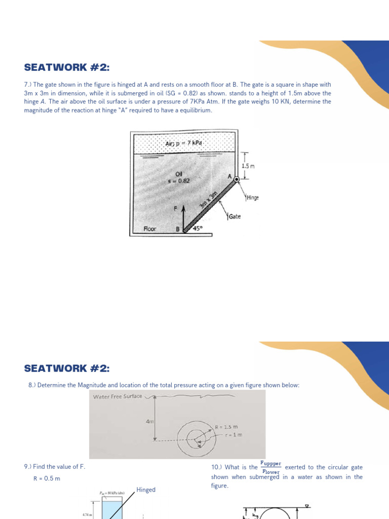 Chapter 3 - Total Hydrostatics On Plane Surface (SW 2) | PDF