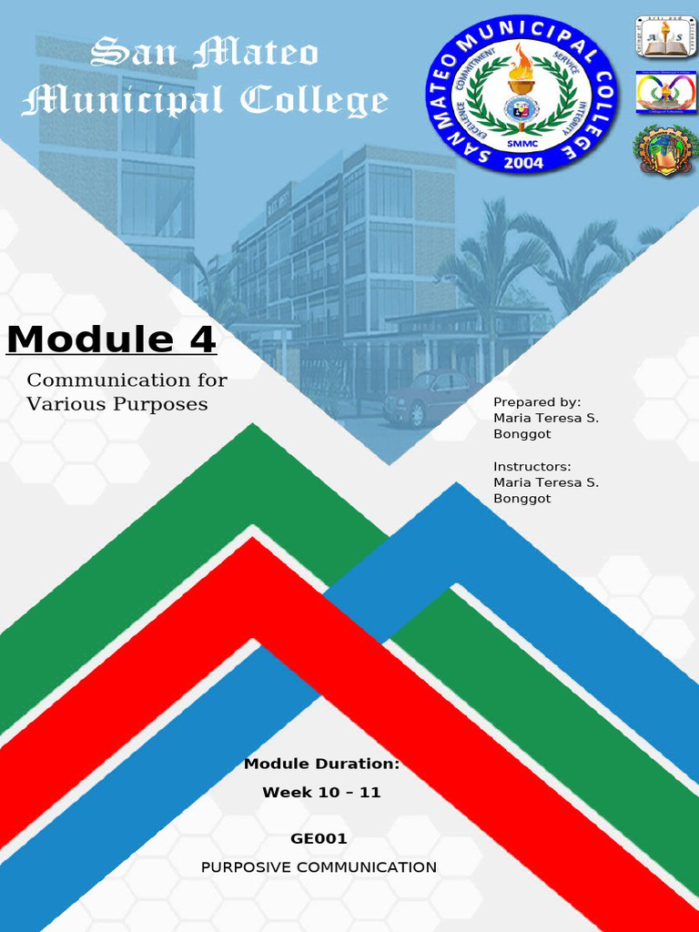 GE001 Module 4 Communication For Various Purposes | PDF | Public ...