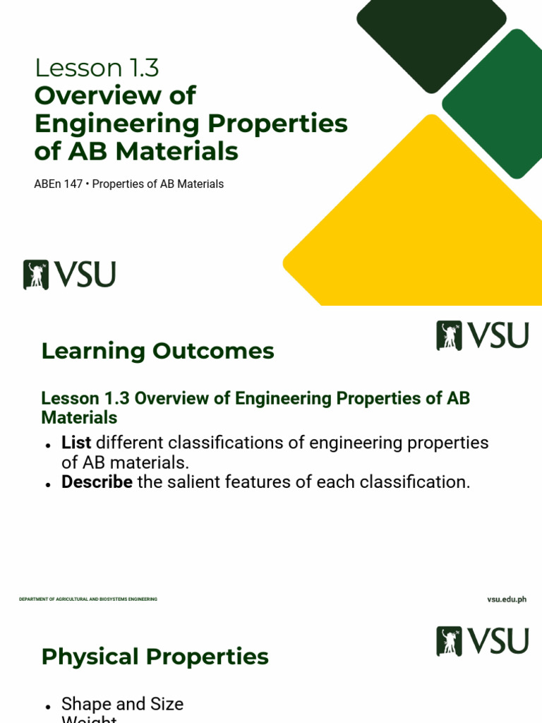 Engineering Properties of AB Materials | PDF | Solid | Applied And ...