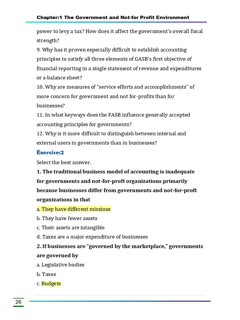 Solutions of Section 1 GOV | PDF | Taxes | Financial Accounting ...