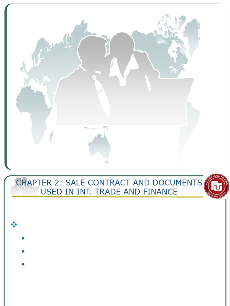 International Sale Contracts Overview | PDF | Negotiable Instrument | Bill Of Lading