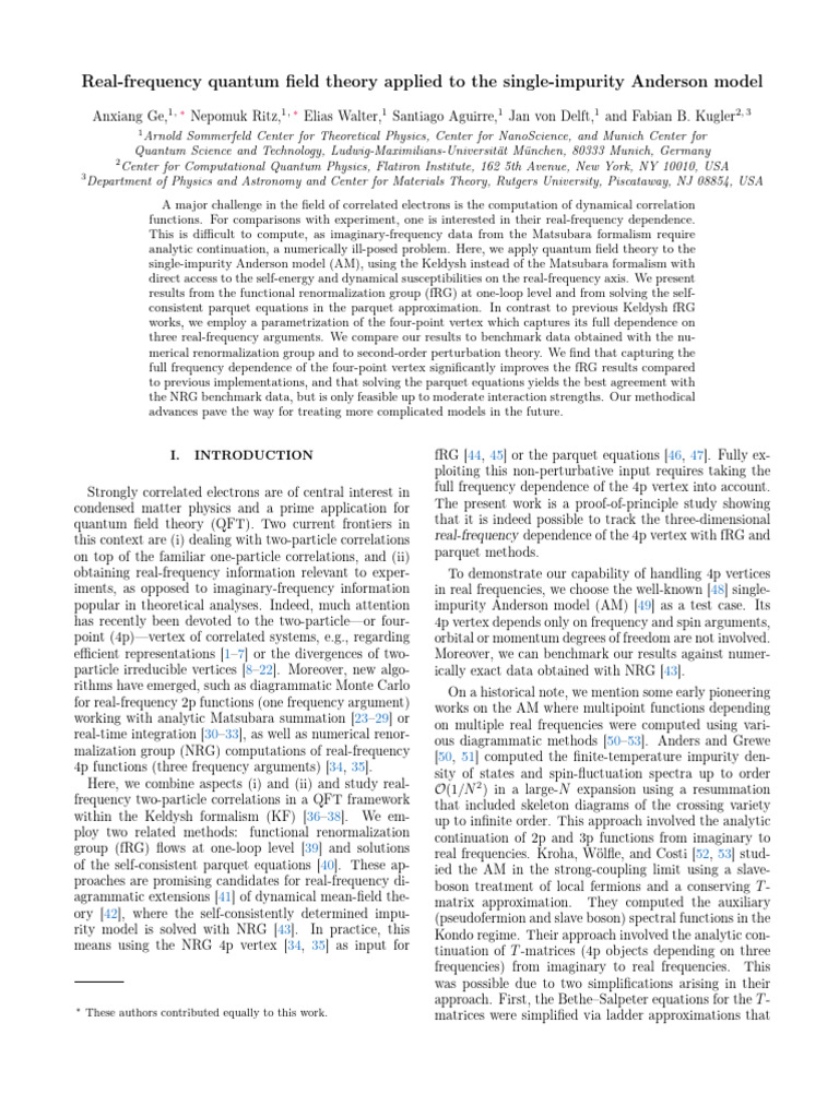 Real-Frequency Quantum Field Theory Applied To The Single-Impurity ...