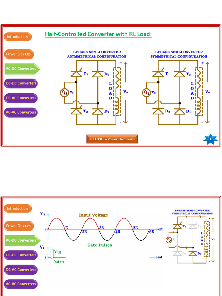 13 Lec-13 Half-Controlled Controlled Rectifiers | PDF | Rectifier | Power Inverter