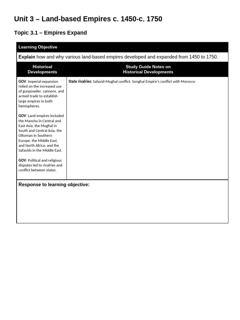 APWHM_Units_3_and_4_Notes_Template | PDF | Trade | Slavery