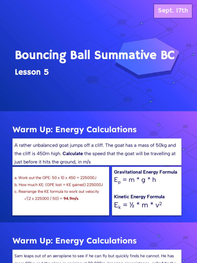 Lesson_5_-_Bouncing_Ball_Summative_BC | PDF | Kinetic Energy | Physical ...