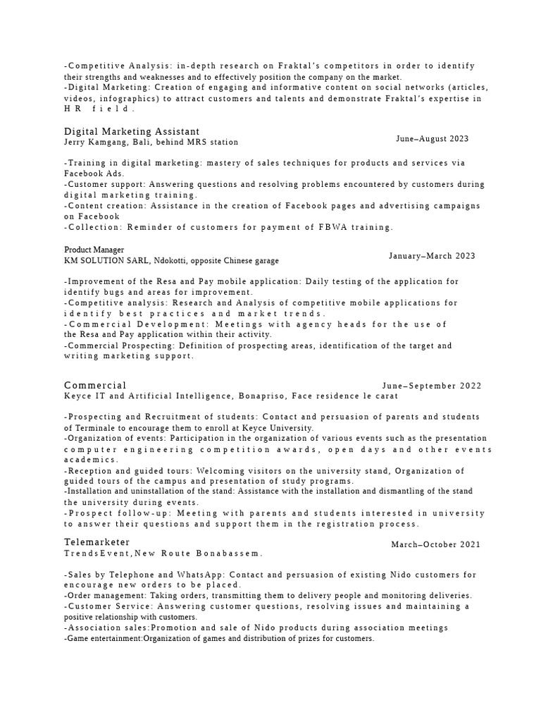 Manuela Meke- Cv 4 | PDF | Digital Marketing | Marketing