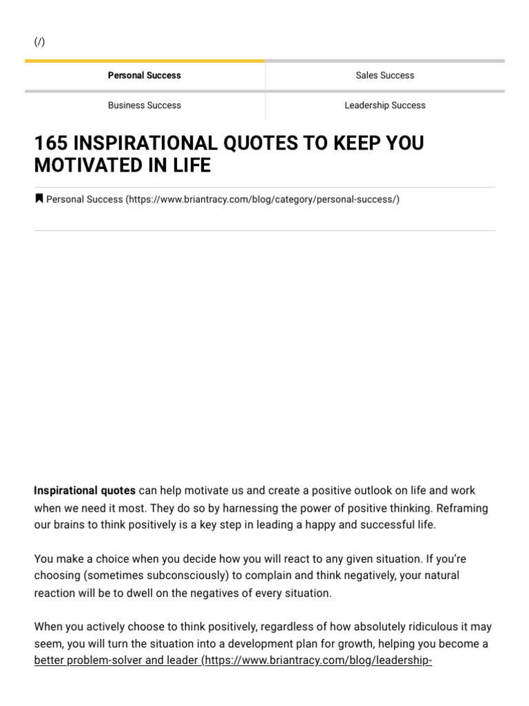 165 Inspirational Quotes To Keep You Motivated in Life | PDF | Fairy ...