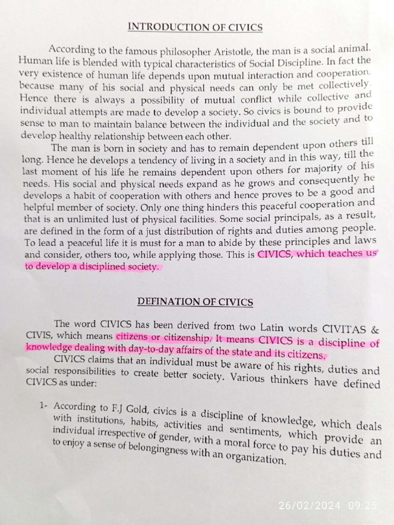 Introduction To Civics | PDF