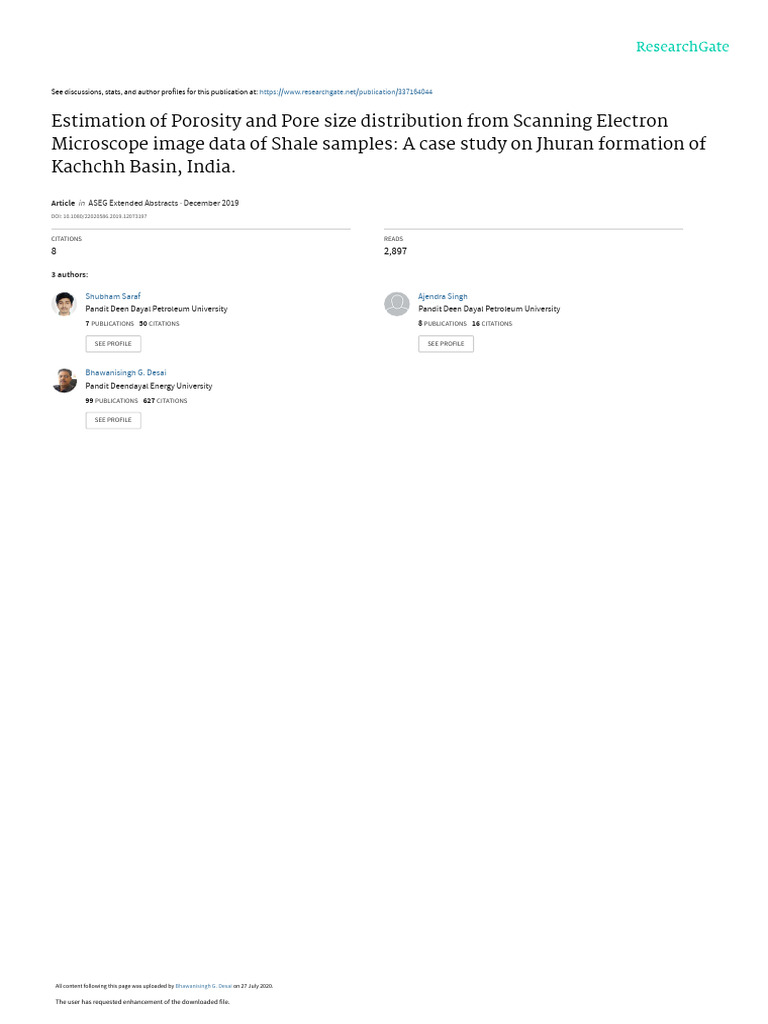 Estimation Of Porosity And Pore Size Distribution Pdf Porosity Scanning Electron Microscope