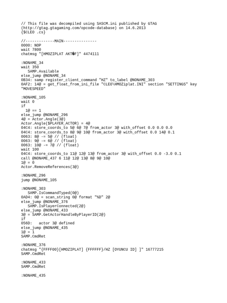 SAMP Command Script for GTA SA | PDF | Technology & Engineering