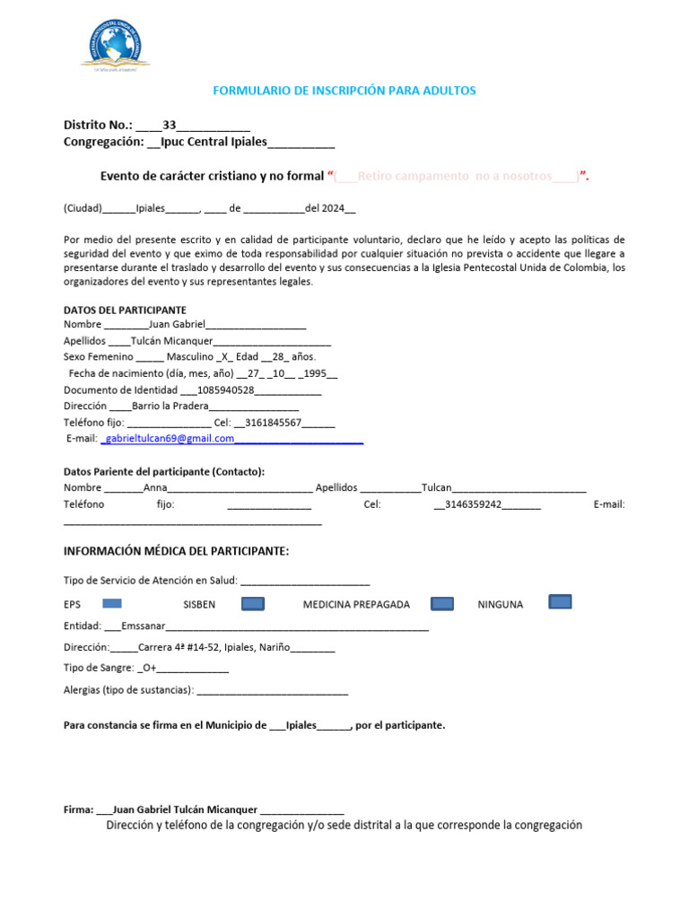 Formulario Adultos extracto 2 | PDF